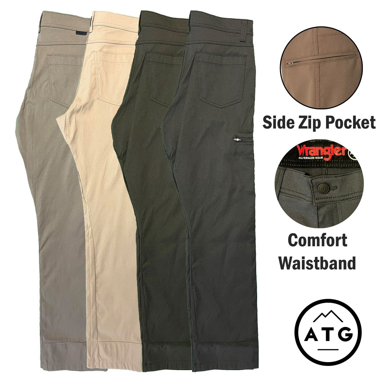 Wrangler ATG Men's Pant Outdoor Performance Pant Quick Dry Fabric Util – Spotted Clothing